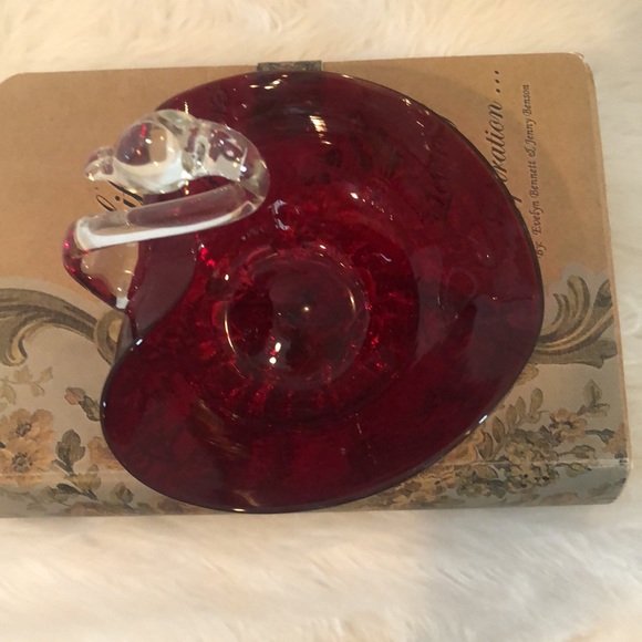 Accents | Vintage Duncan Miller Art Glass Ruby Red Swan Bowl Circa 196s ...